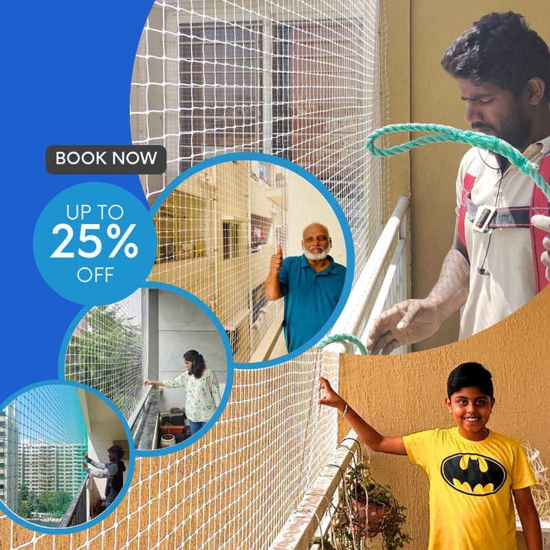 Balcony Safety Net - Cost Of Balcony Nets Near Me Installation